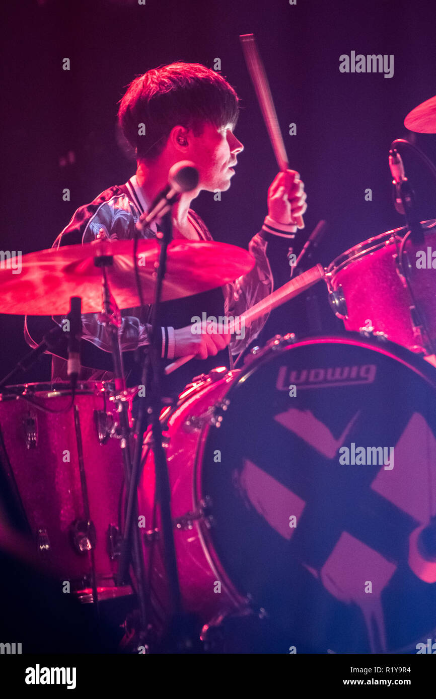 Milan, Italy. 14th November 2018. The Scottish synth-pop band CHVRCHES ...