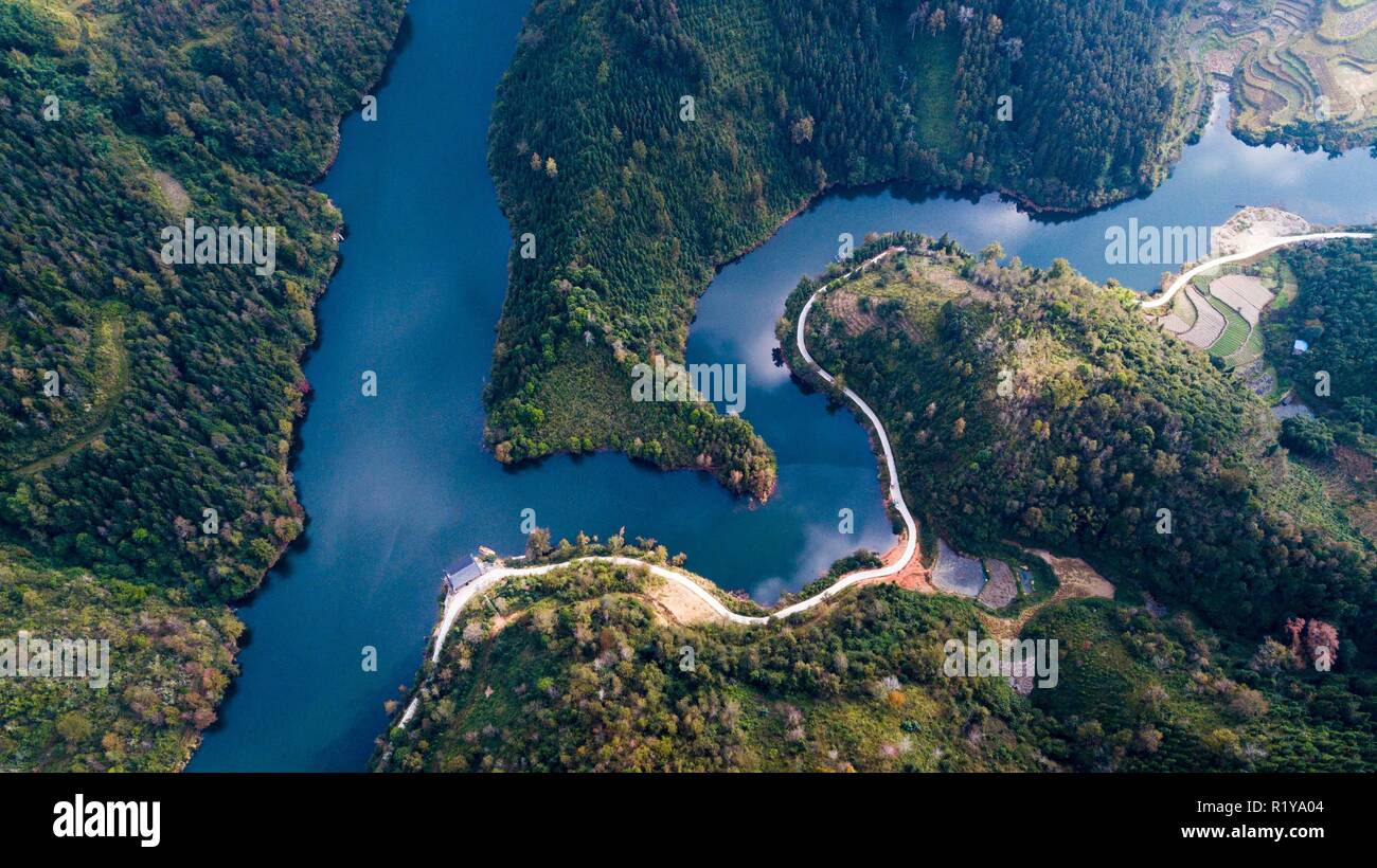 Guizh, China. 15th Nov, 2018. Congjiang,China. The Sizhai River ...