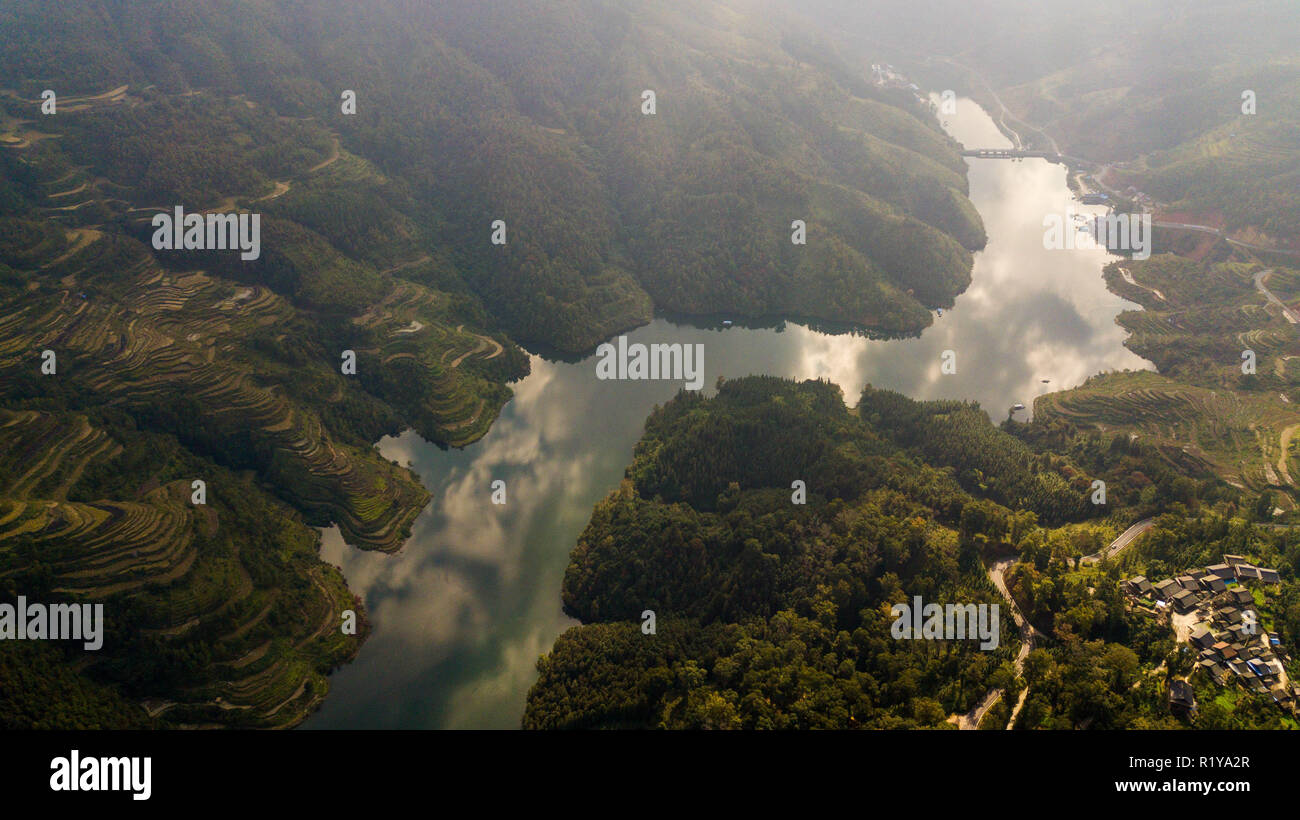 Guizh, China. 15th Nov, 2018. Congjiang,China. The Sizhai River ...