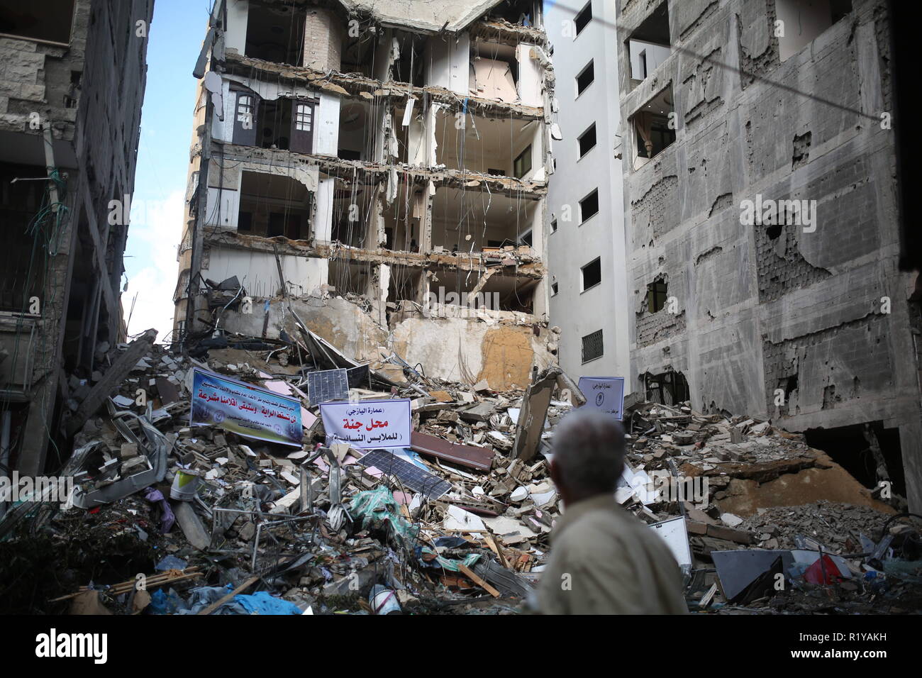 Gaza City, The Gaza Strip, Palestine. 15th Nov, 2018. Remains of a ...