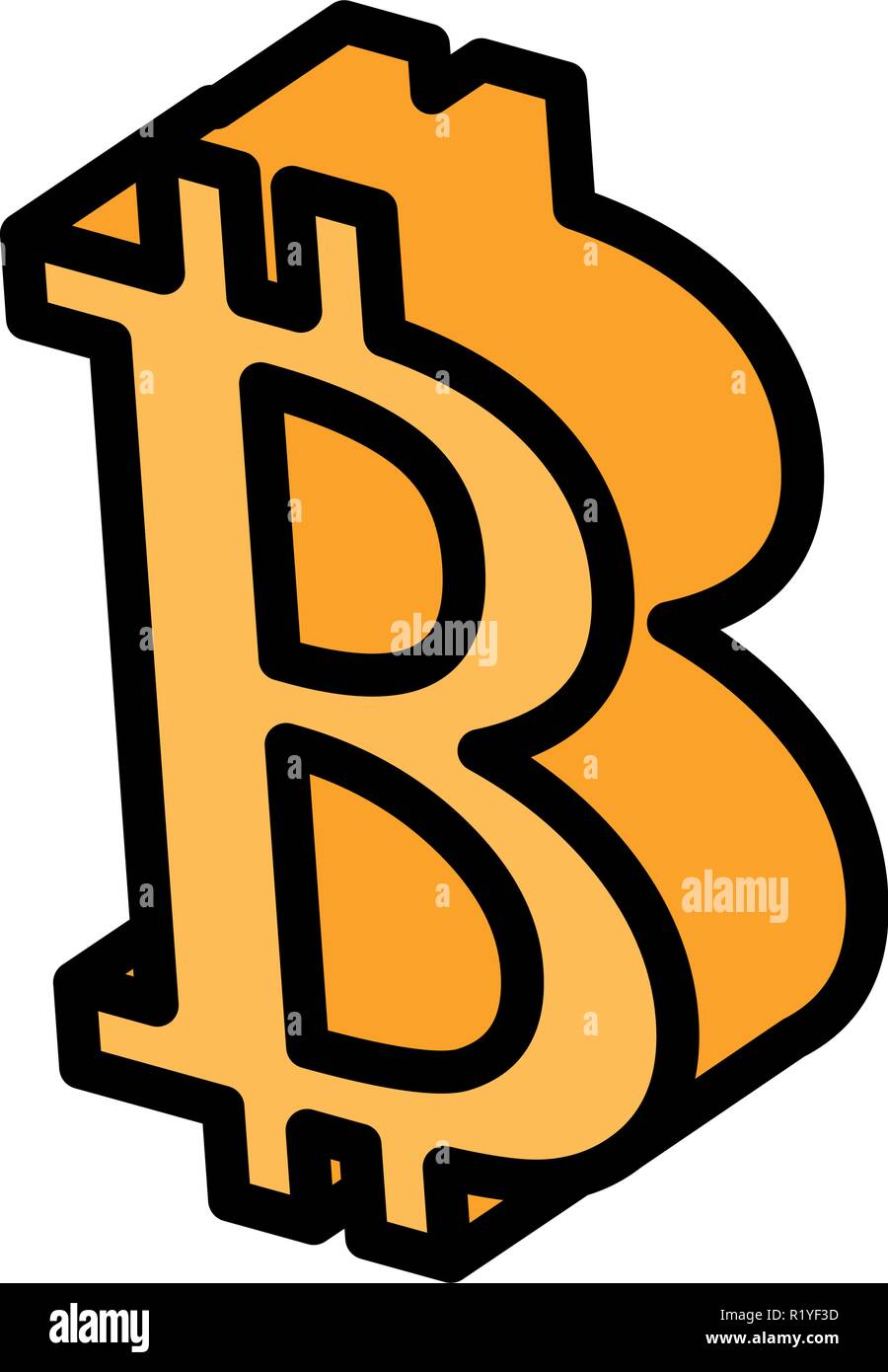 Bitcoin symbol icon over white background, vector illustration Stock ...