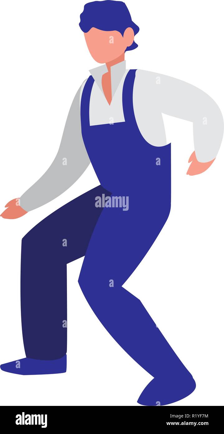 Construction builder icon over white background, vector illustration ...
