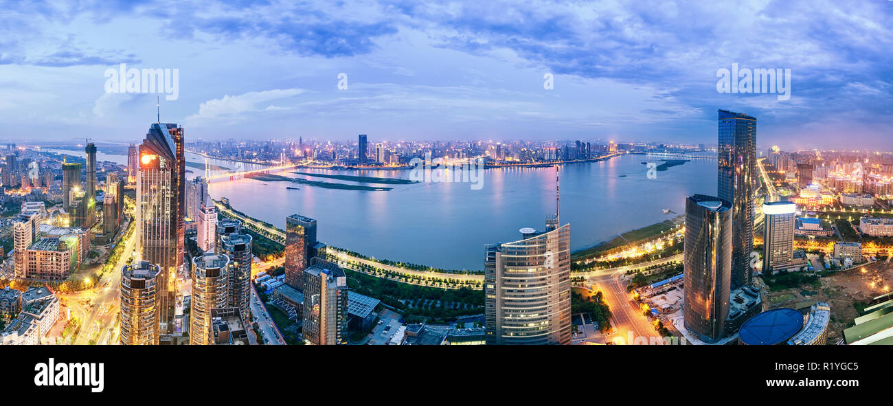 High-altitude city night scene Stock Photo - Alamy