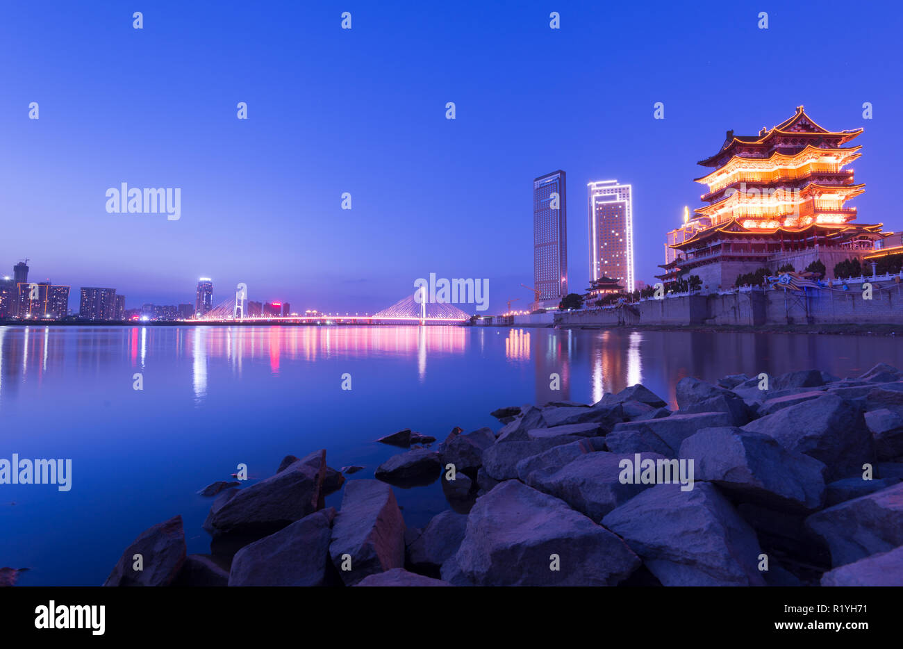 Sunset beautiful bridge Stock Photo - Alamy