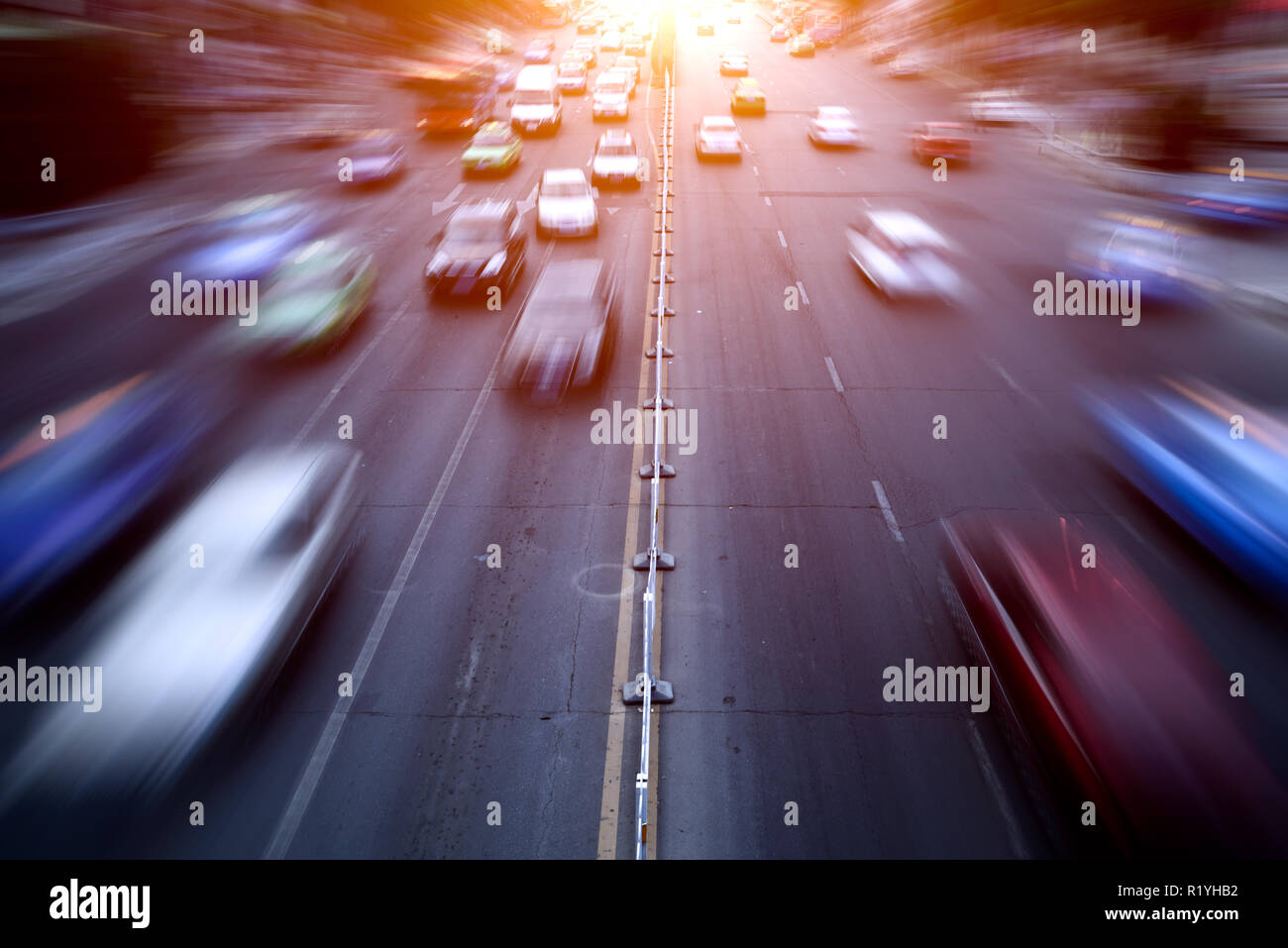 cars in highway with blur motion Stock Photo - Alamy