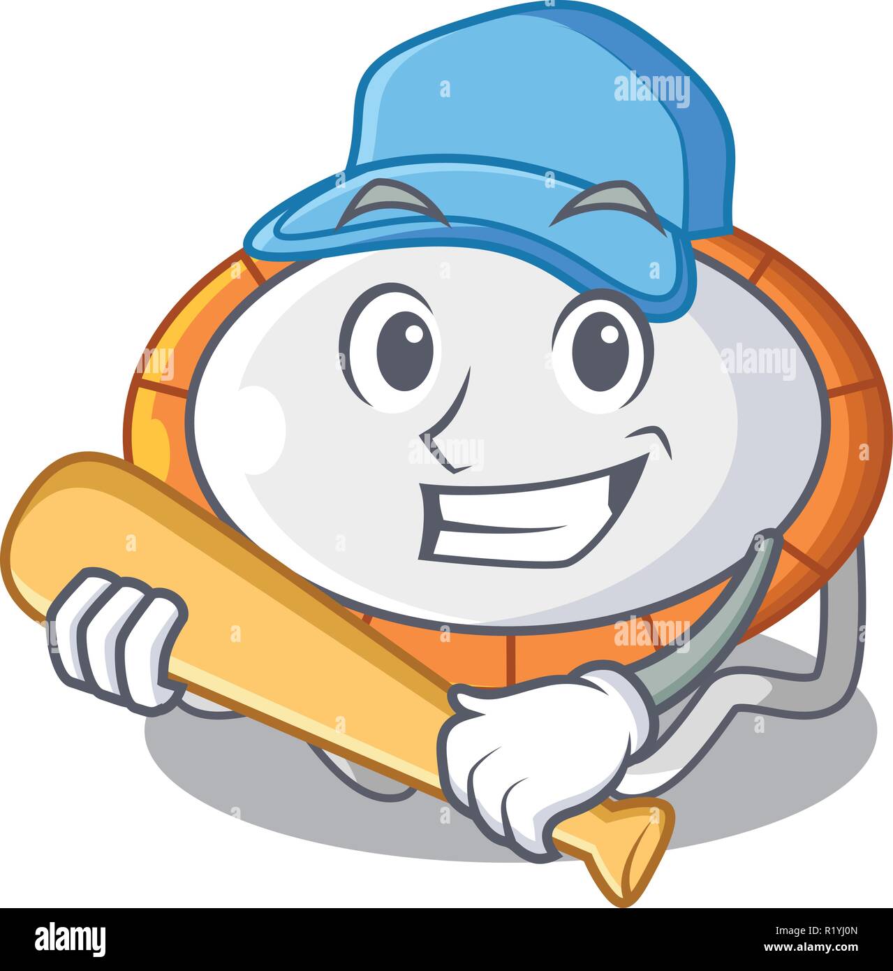 Playing baseball trampoline jumping shape cartoon realistic icon Stock ...