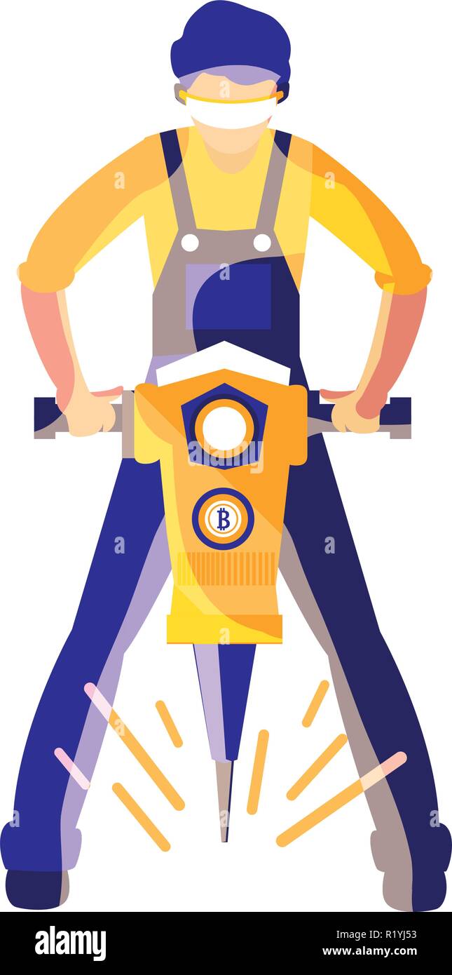 man using a Hammer drill icon over white background, vector ...