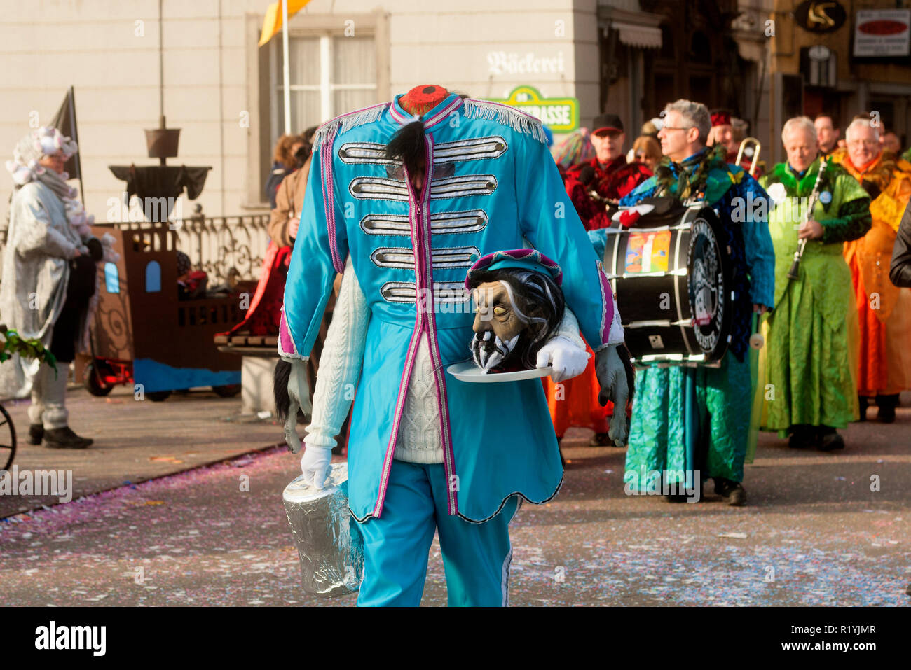 a headless man parades at Luzern Carnival, Switzerland Stock Photo - Alamy