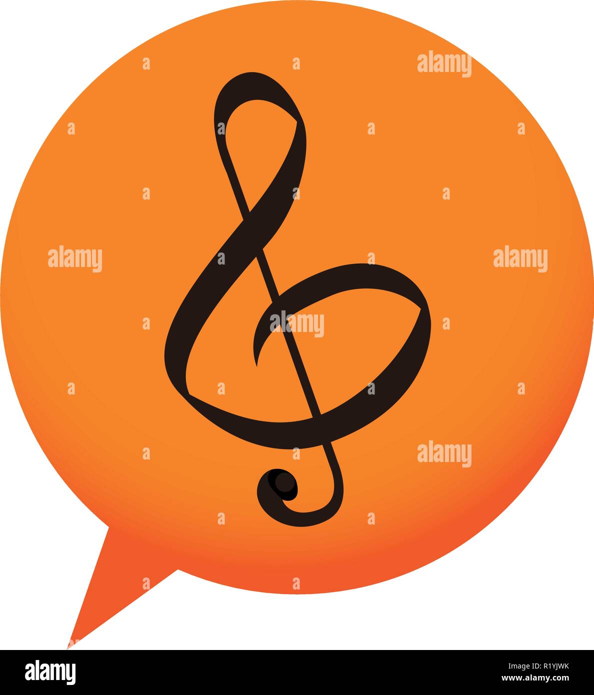 speech bubble with music note vector illustration design Stock Vector ...