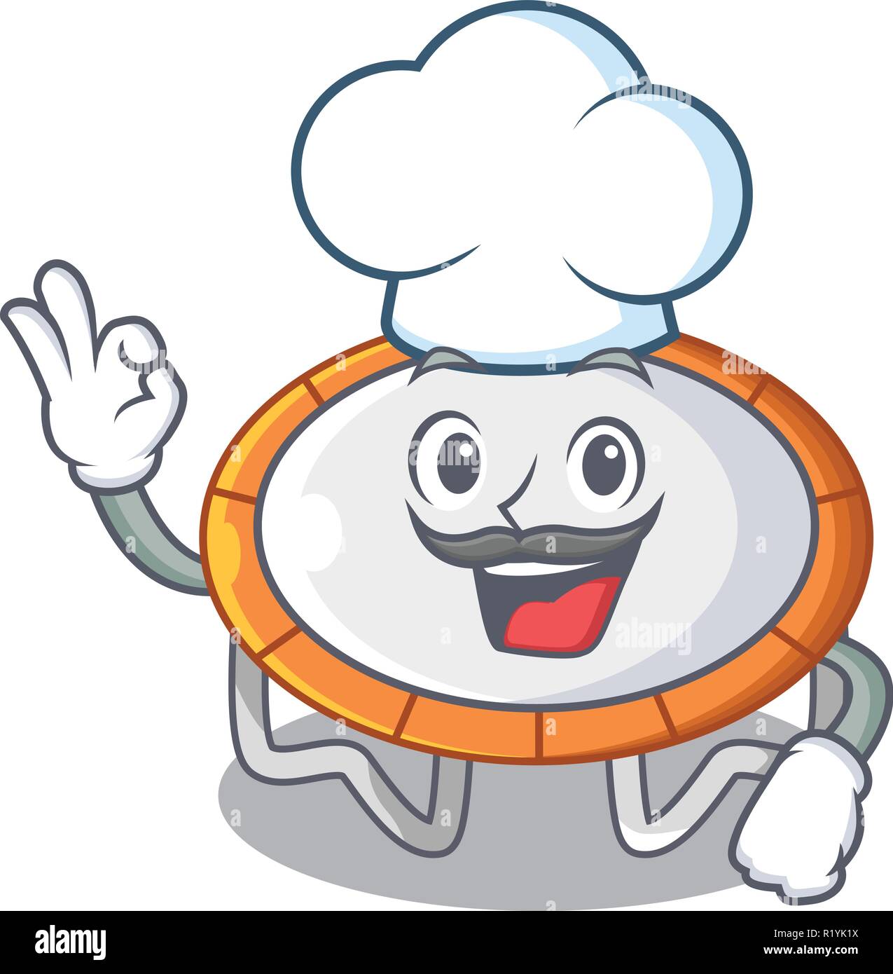 Chef trampoline character room on place isolated Stock Vector Image ...