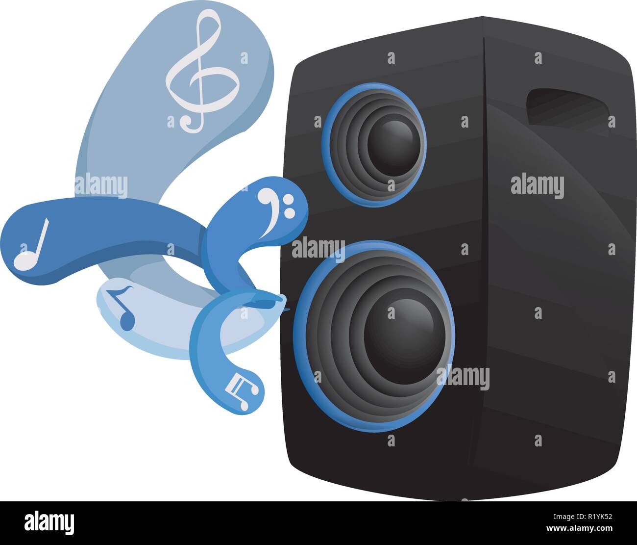 speaker with music notes pattern vector illustration design Stock ...