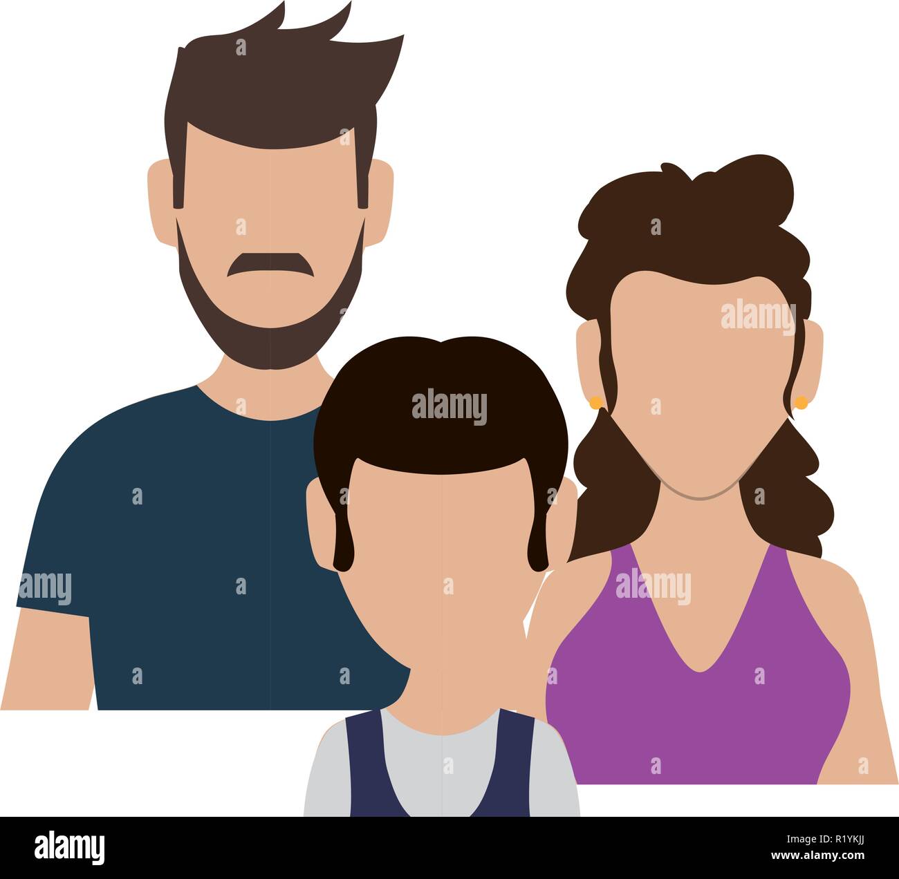 parents couple with son avatar character vector illustration desing ...