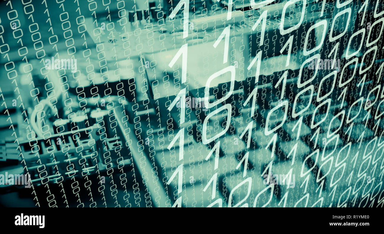 Computer binary code, new technology cyber security algorithm Stock ...