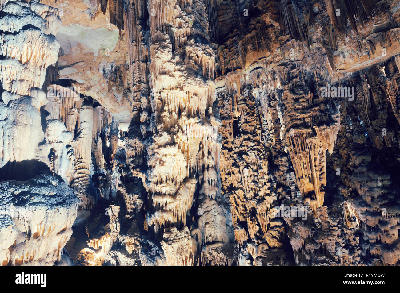 Panoramic view of chamber in Grotte des Demoiselles, Ganges, France ...