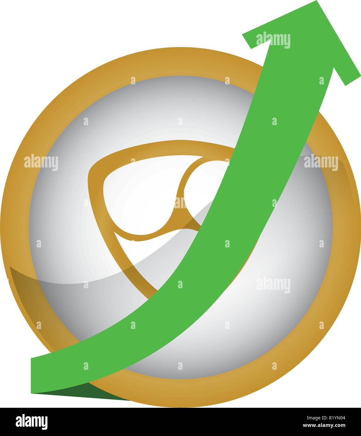 coin and arrow with nem vector illustration design Stock Vector Image ...