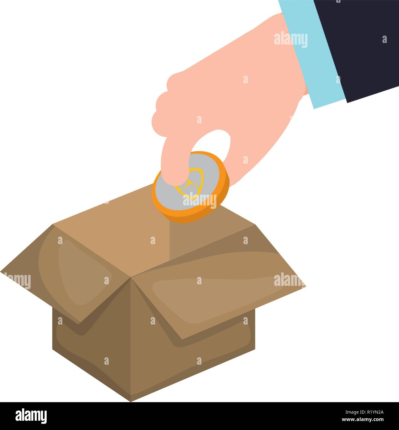 hand saving in box with nem vector illustration design Stock Vector ...