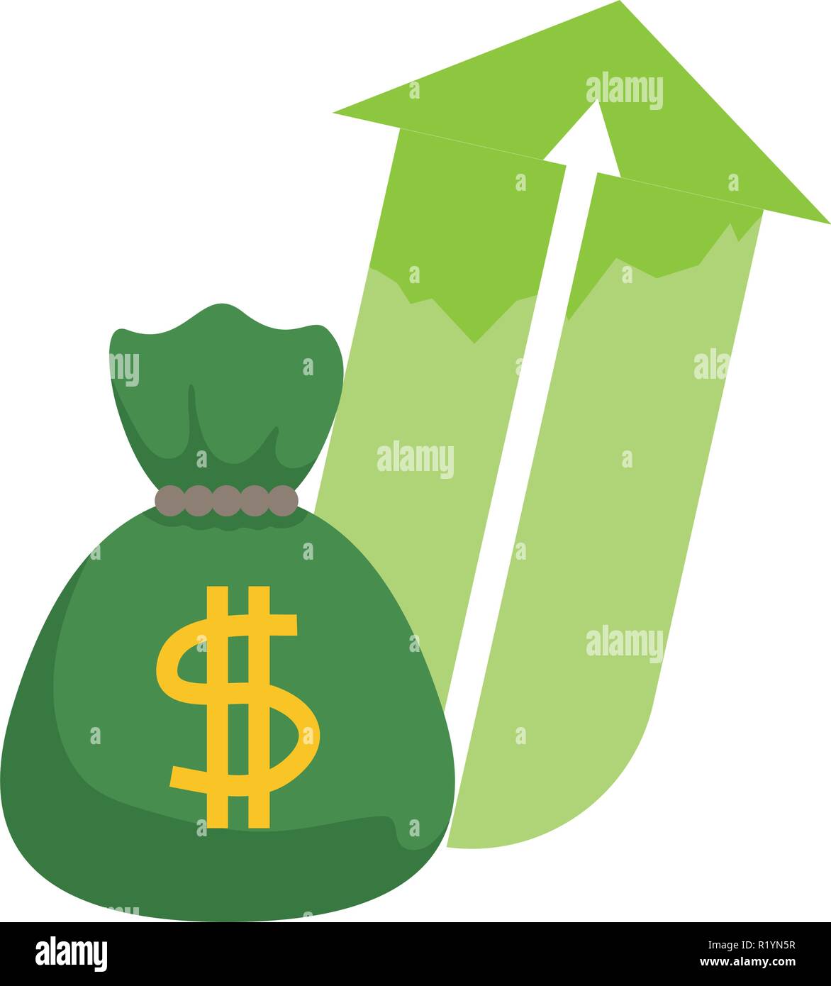 money sack with arrow statistics vector illustration design Stock ...
