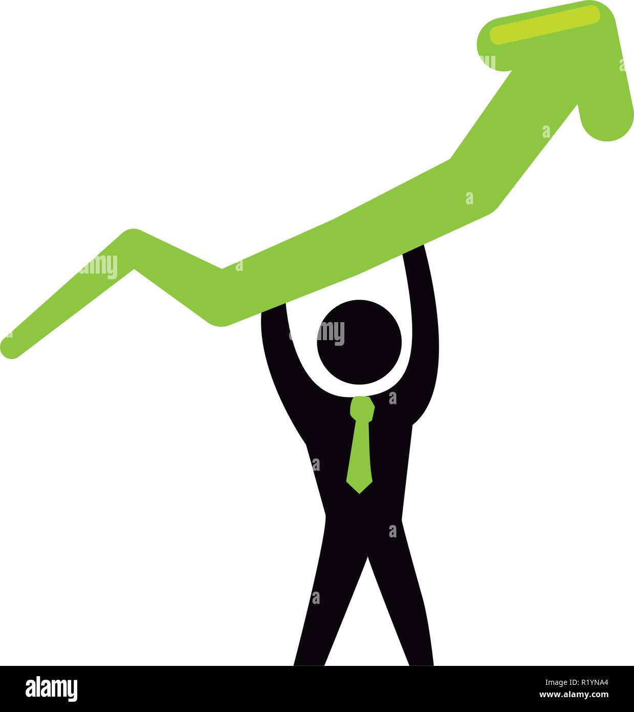 businessman lifting statistics arrow up vector illustration design ...