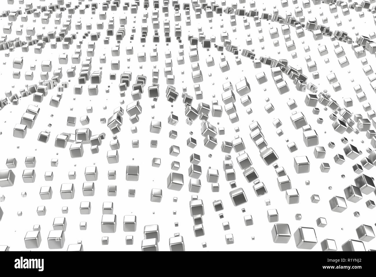 Silver or white gold platinum blocks cubes over white background ...