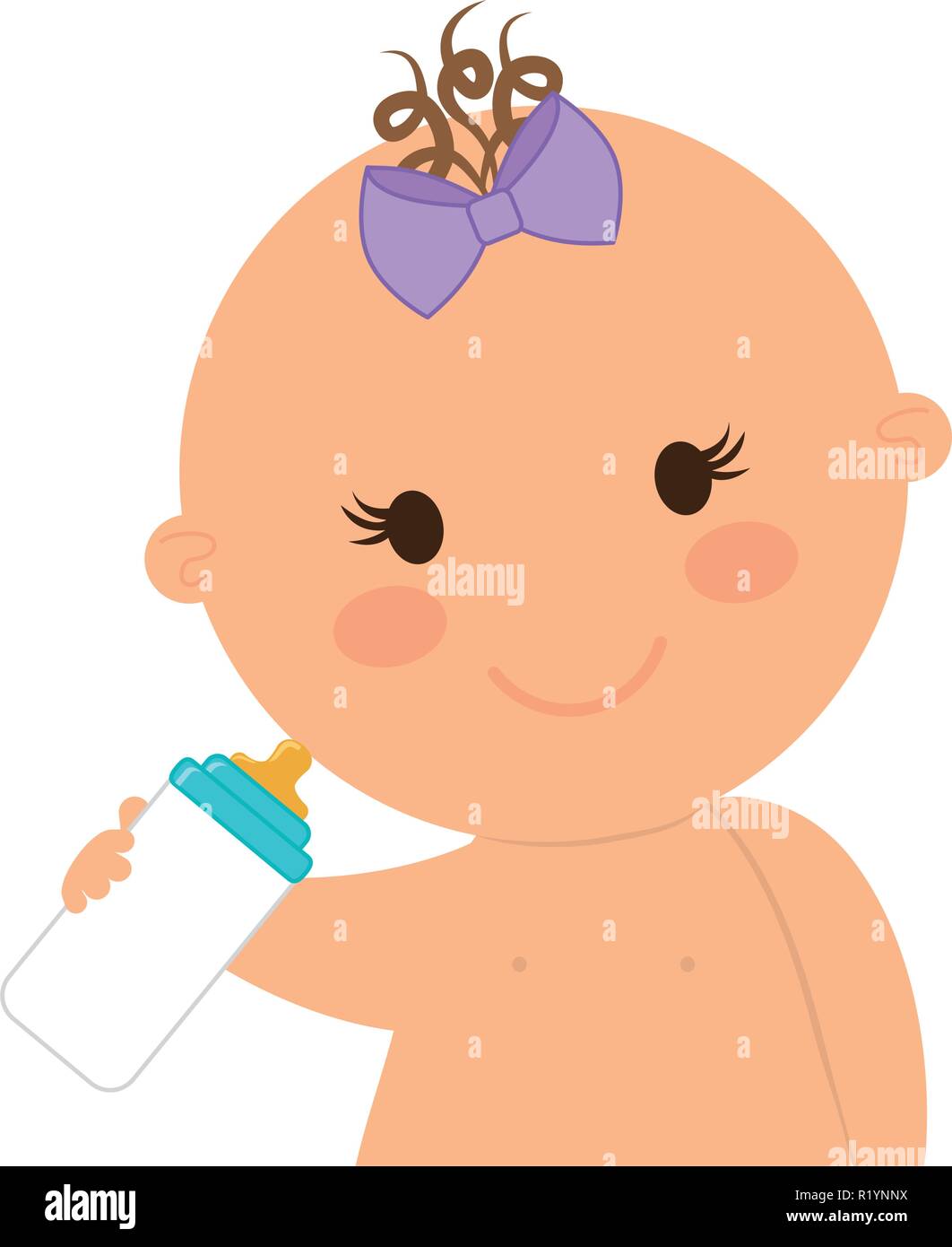 cute little girl baby character vector illustration design Stock Vector ...