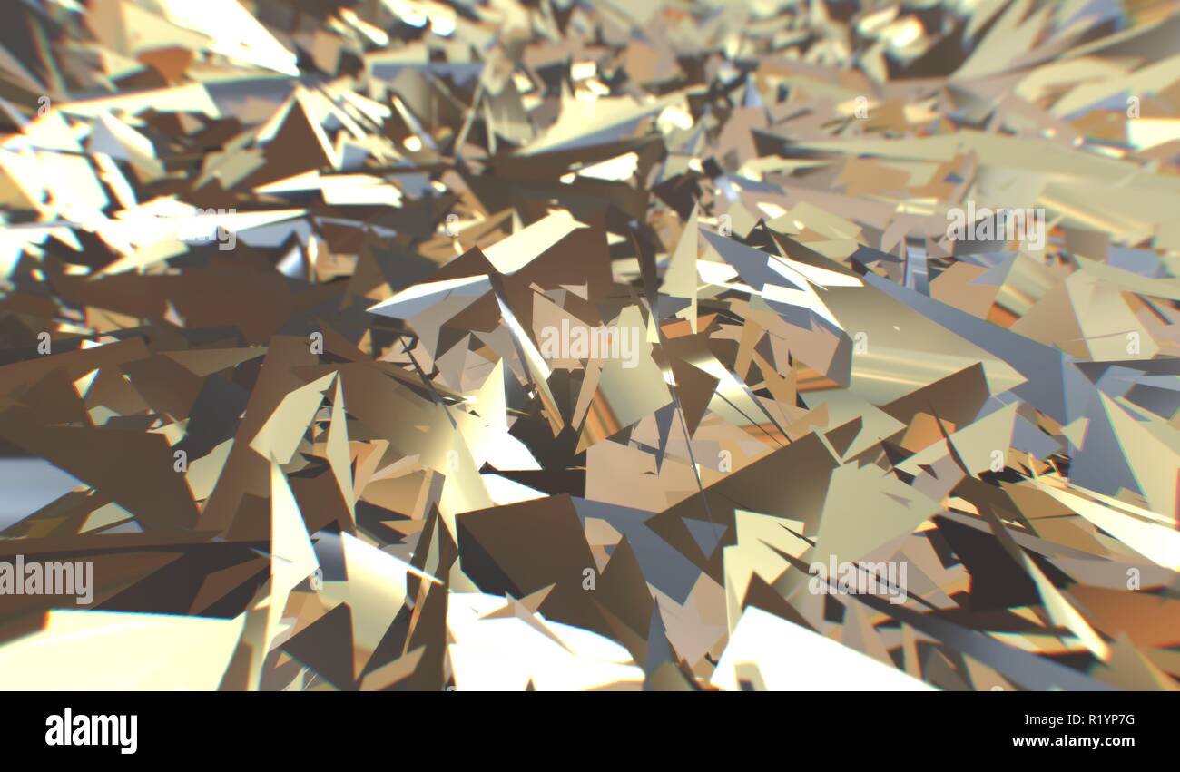 Glitch 3d render, golden modern shattered field texture, random ...