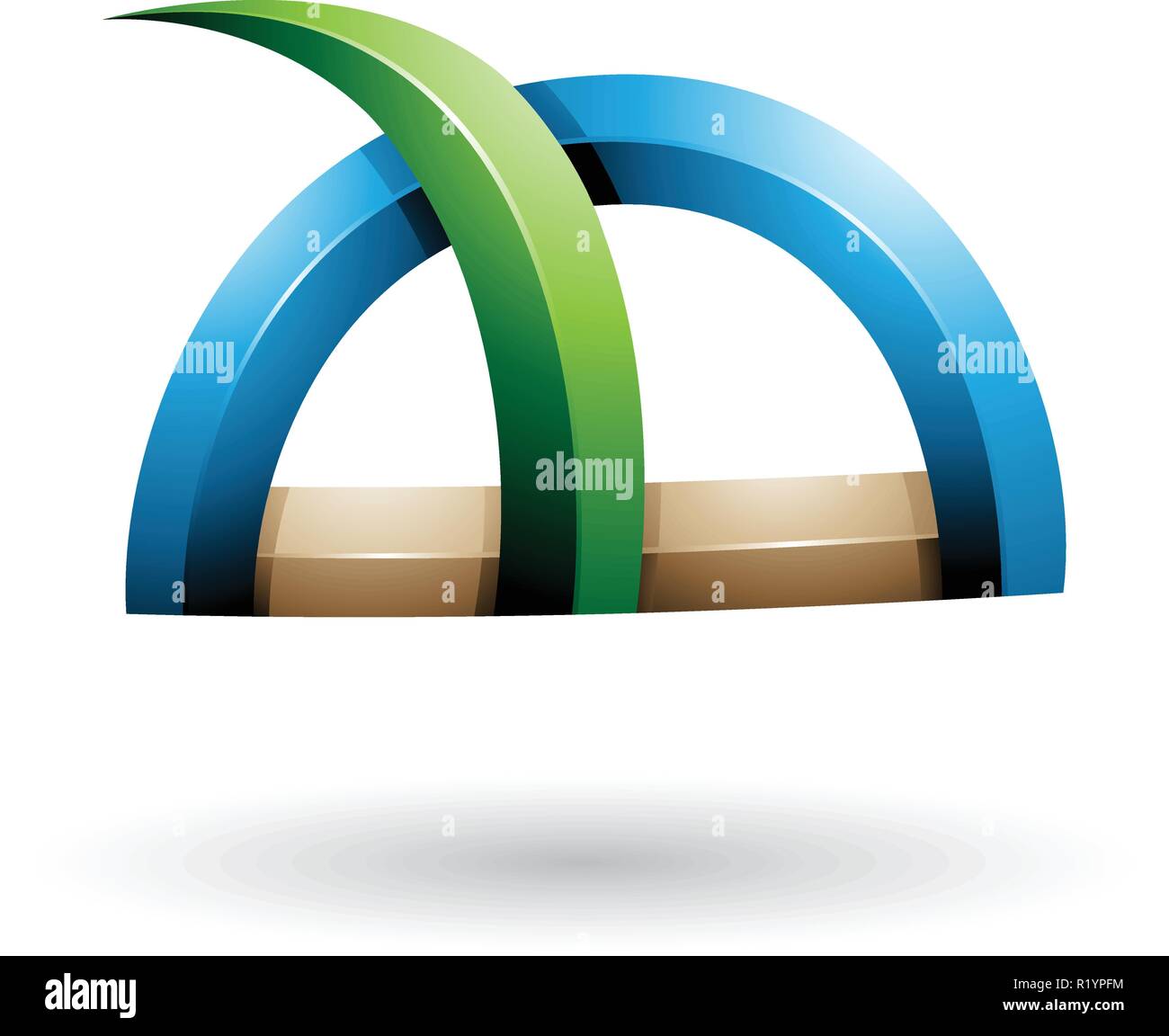 Vector Illustration of Blue and Green Glossy Grass Like Spiky Shape ...