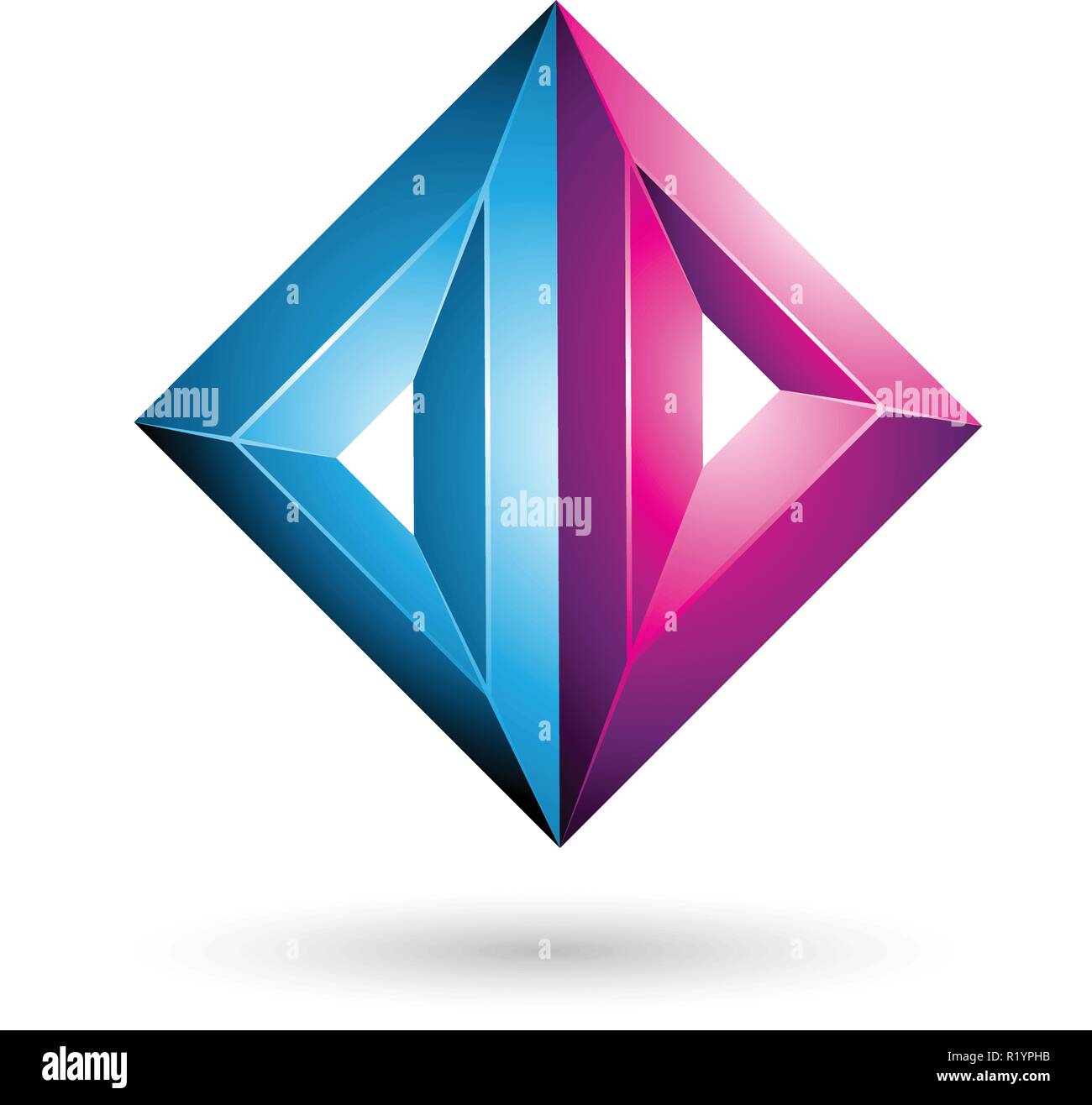 Vector Illustration of Blue and Magenta 3d Geometrical Embossed ...