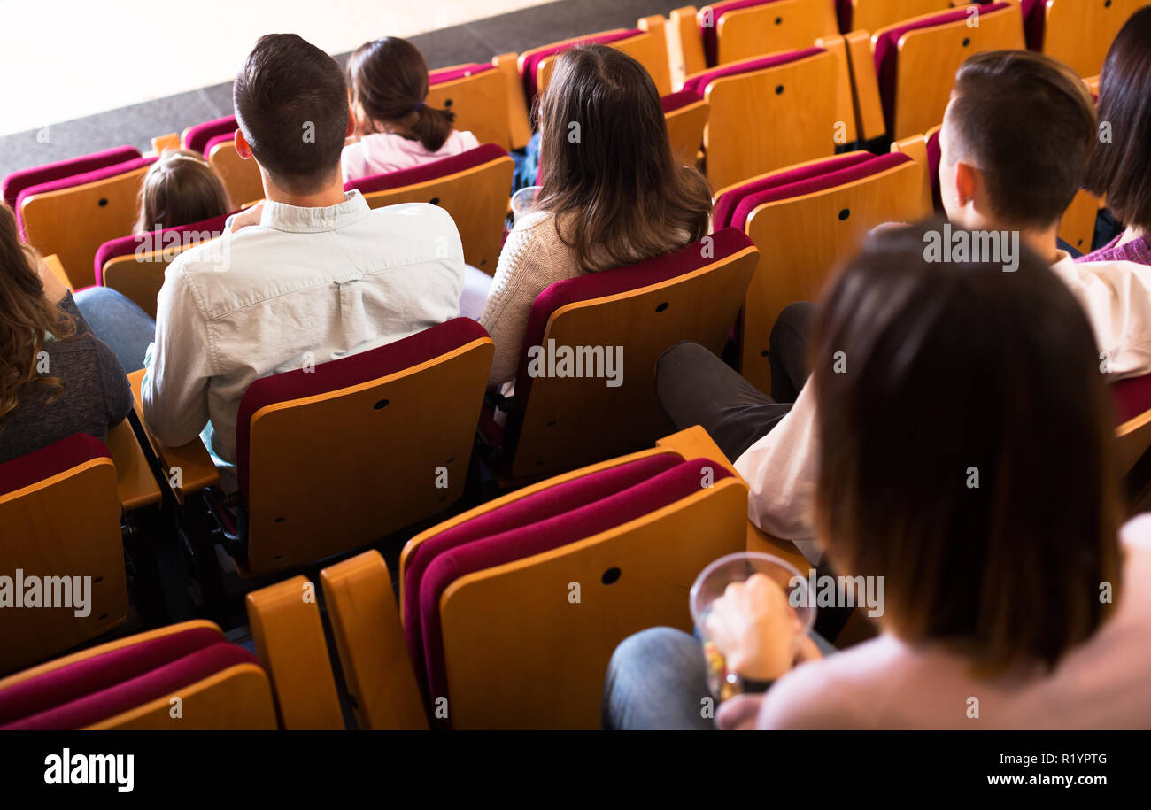 Group of people expecting for beginning of movie in cinema house Stock ...