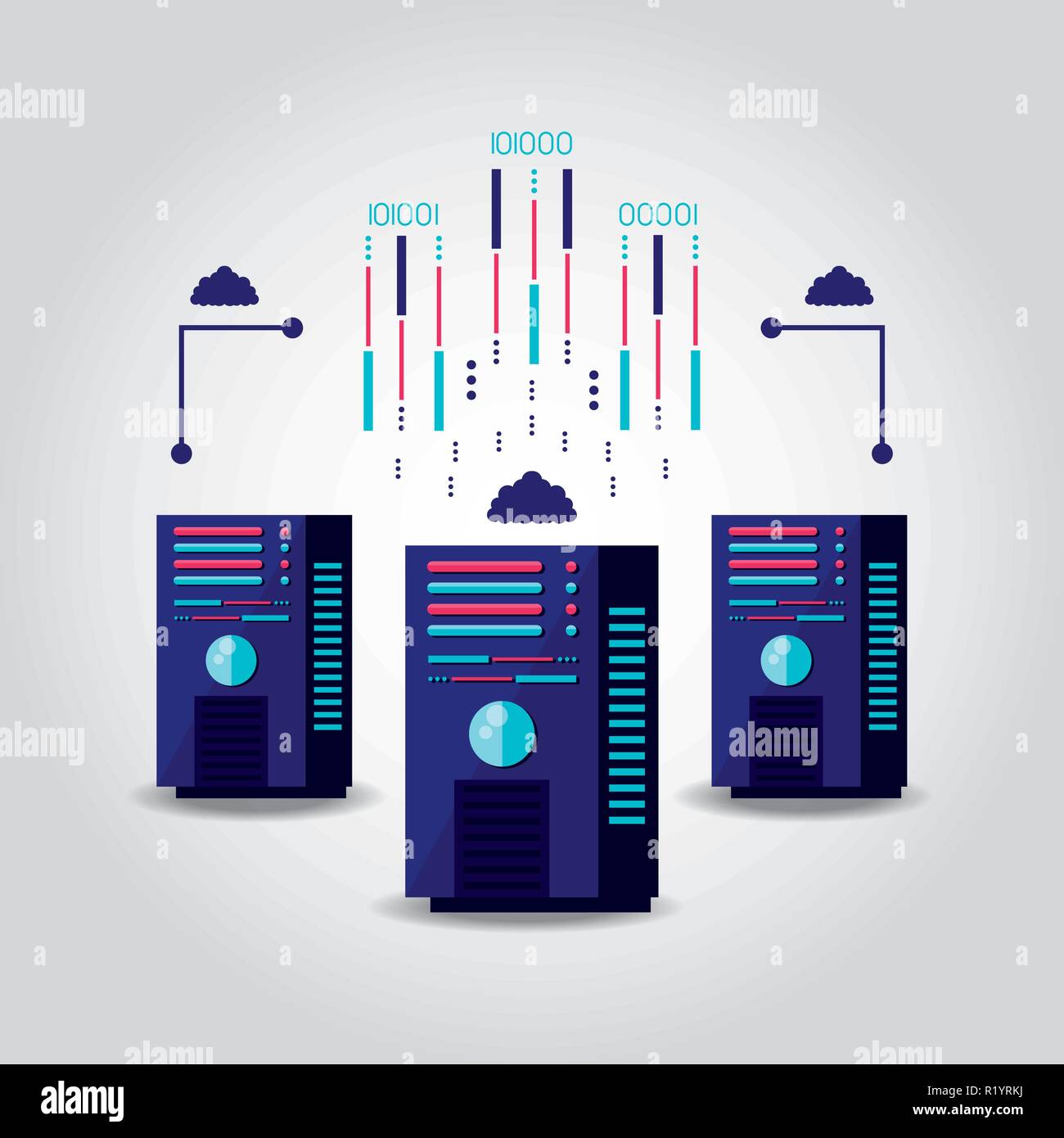 data center with circuit isolated icon vector illustration design Stock ...