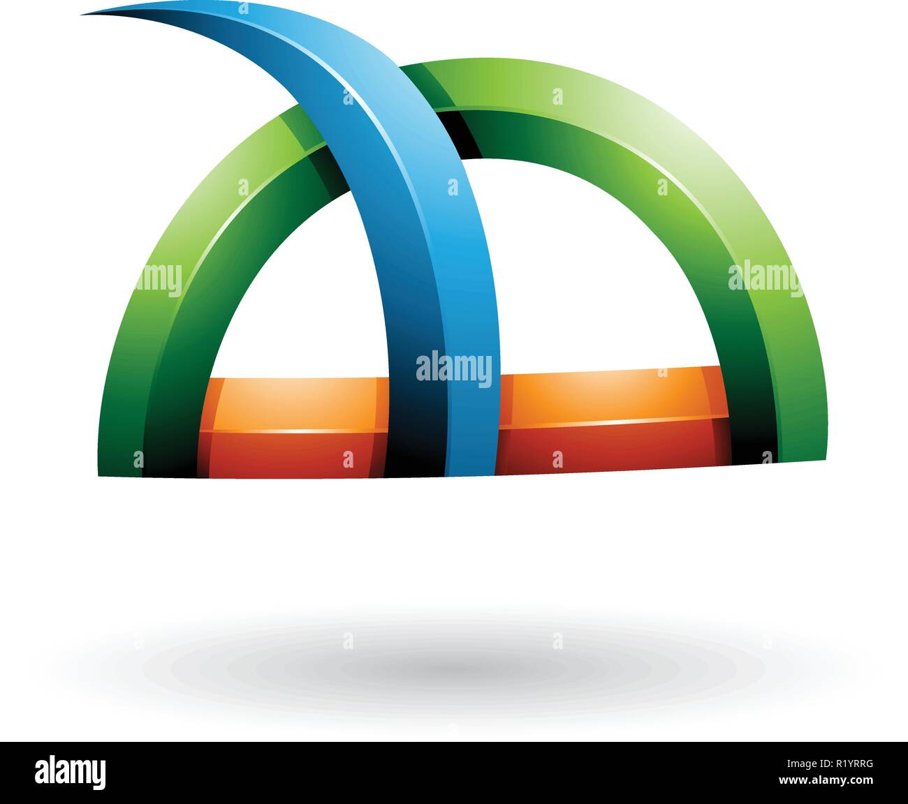 Vector Illustration of Green and Blue Glossy Grass Like Spiky Shape ...