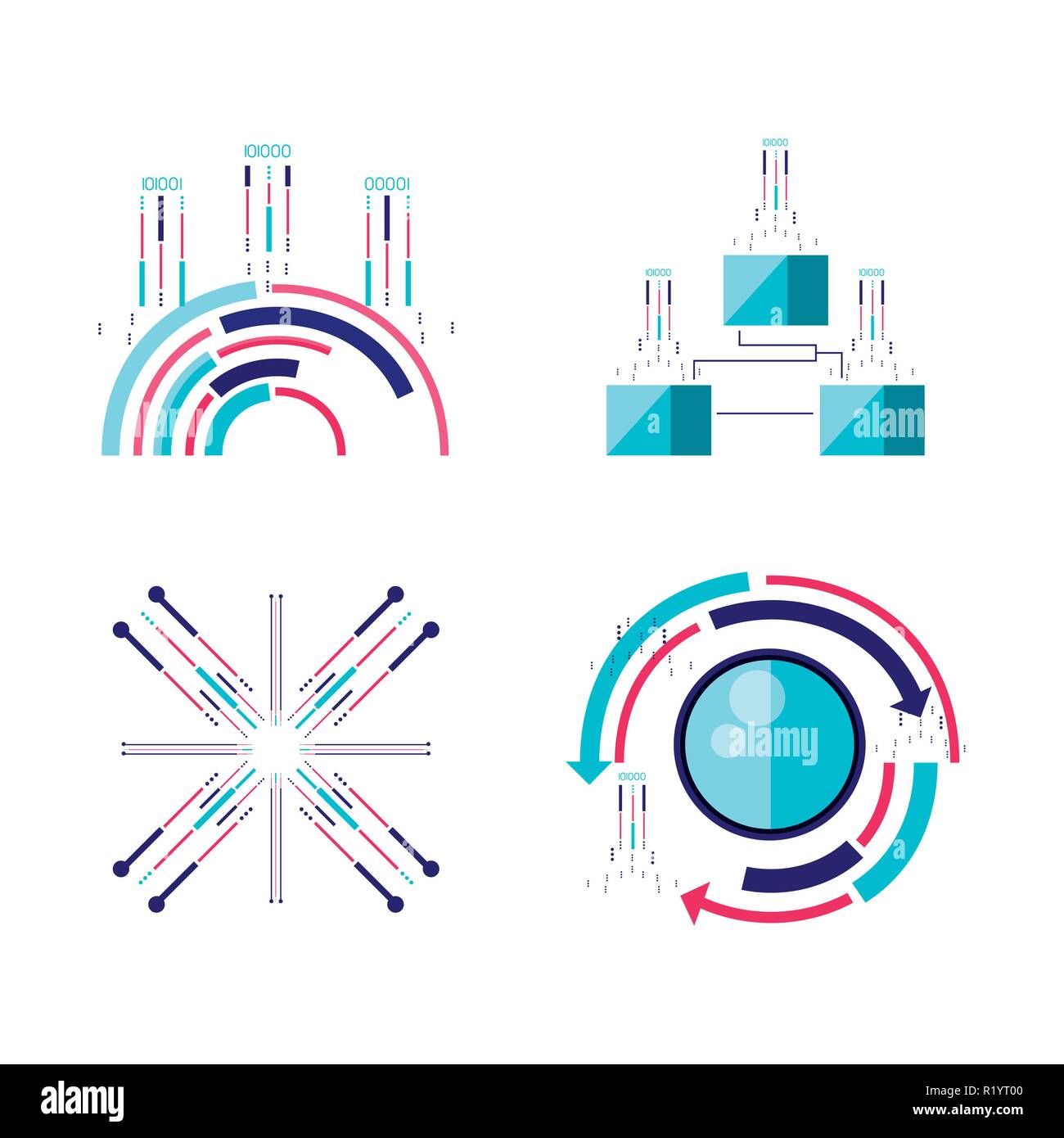 data center service with set icons vector illustration design Stock ...
