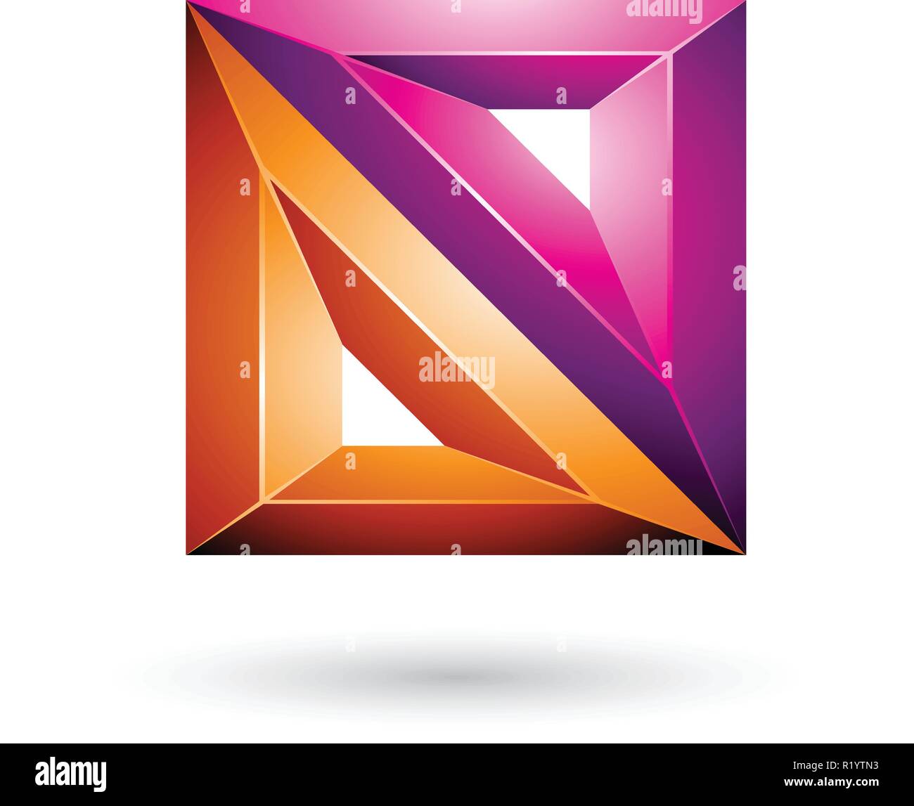 Vector Illustration of Magenta and Orange 3d Geometrical Embossed ...