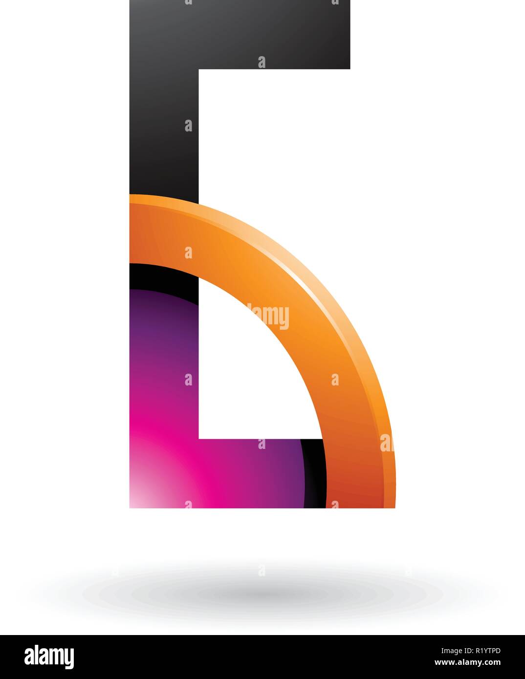 Vector Illustration of Magenta and Orange Letter G with a Glossy ...