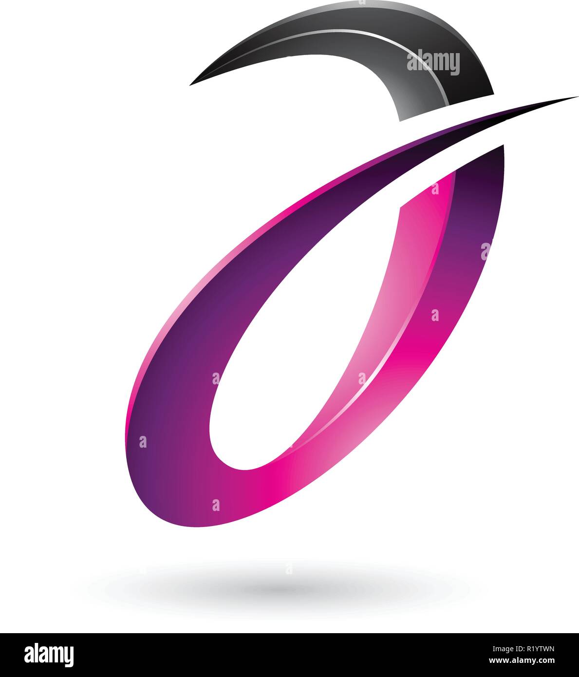 Vector Illustration of Magenta Spiky and Glossy Letter A isolated on a ...