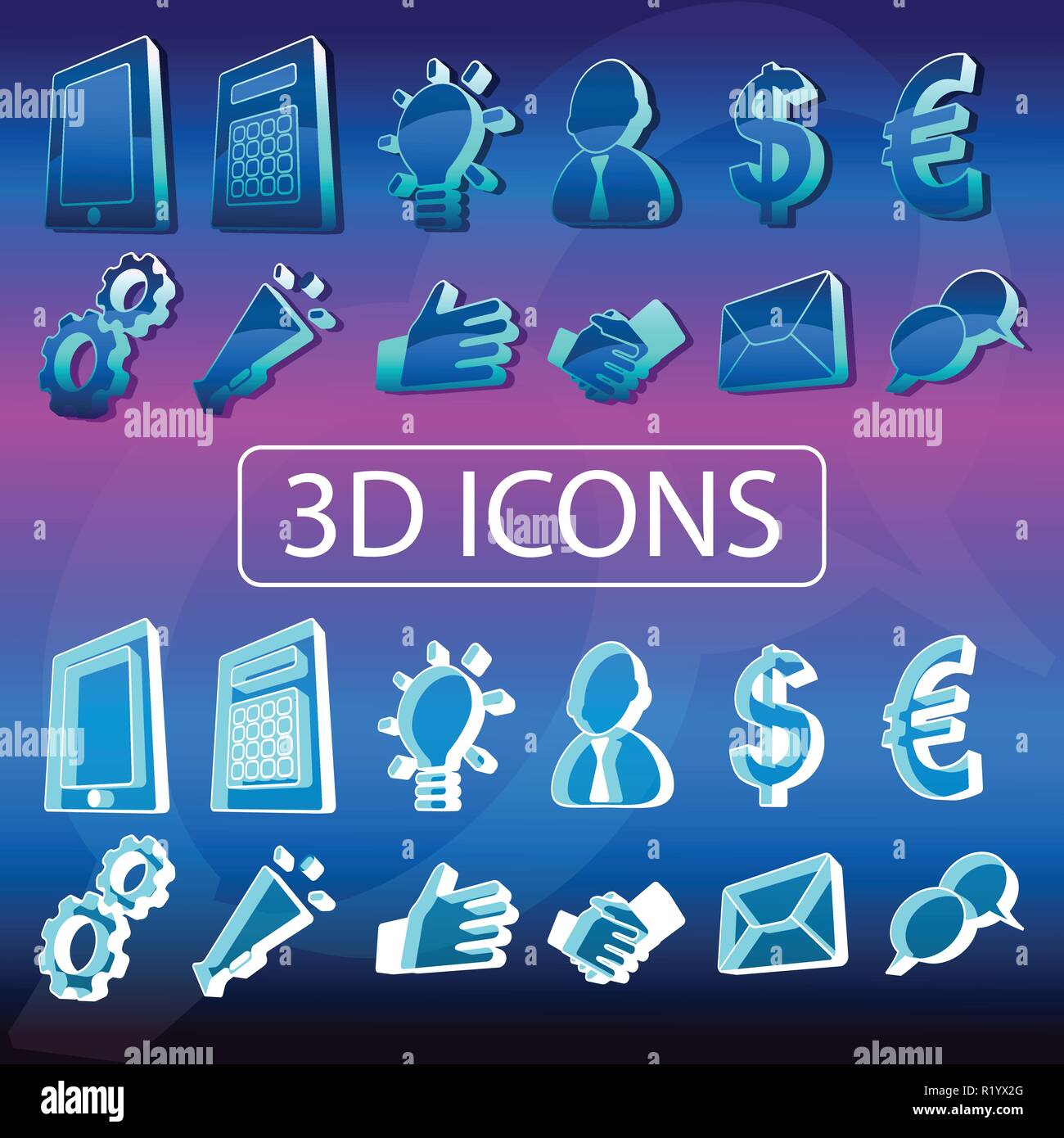 3D Business Icons - EPS Illustration Stock Vector Image & Art - Alamy