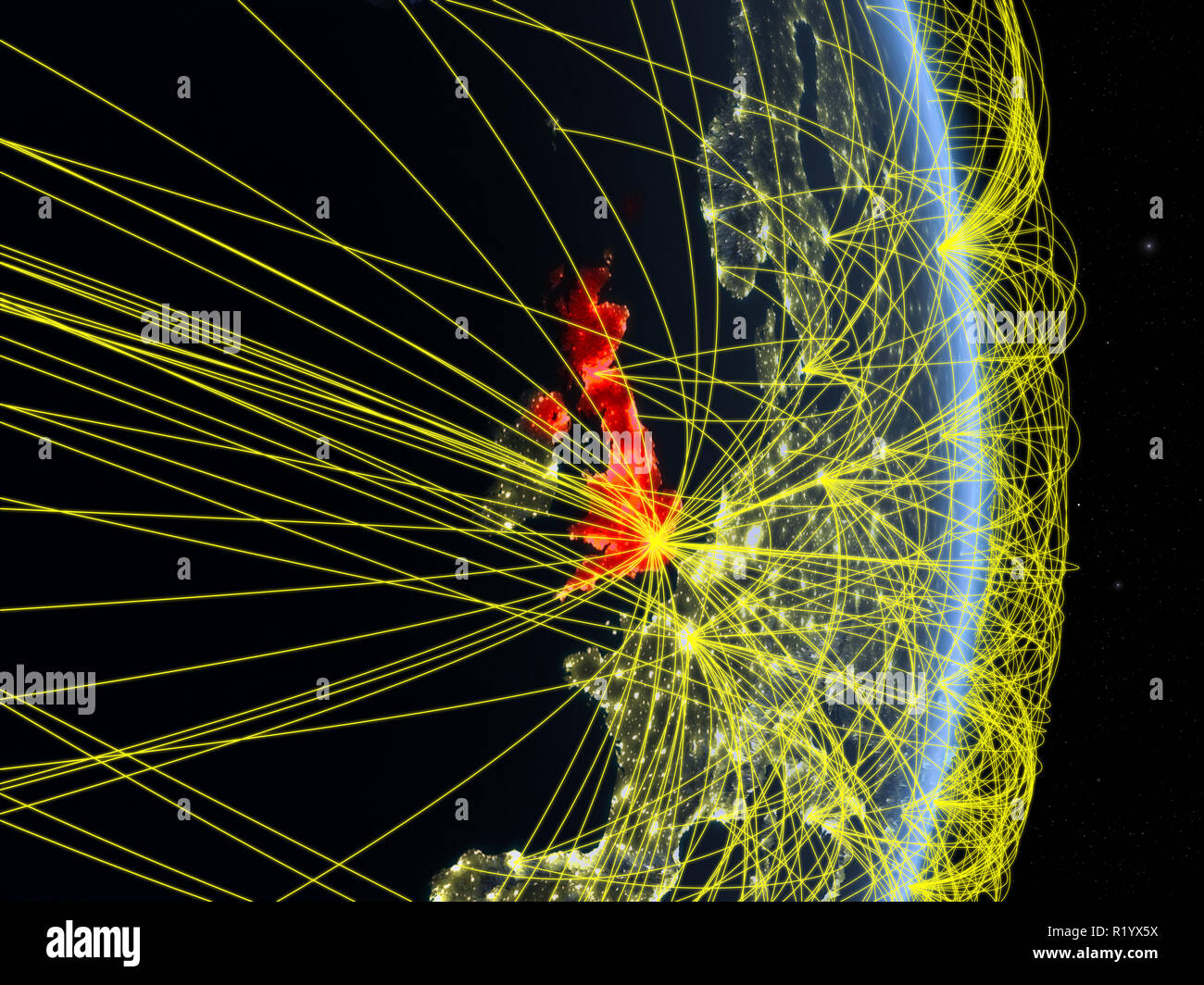 Britain with the lights on and map hi-res stock photography and images ...