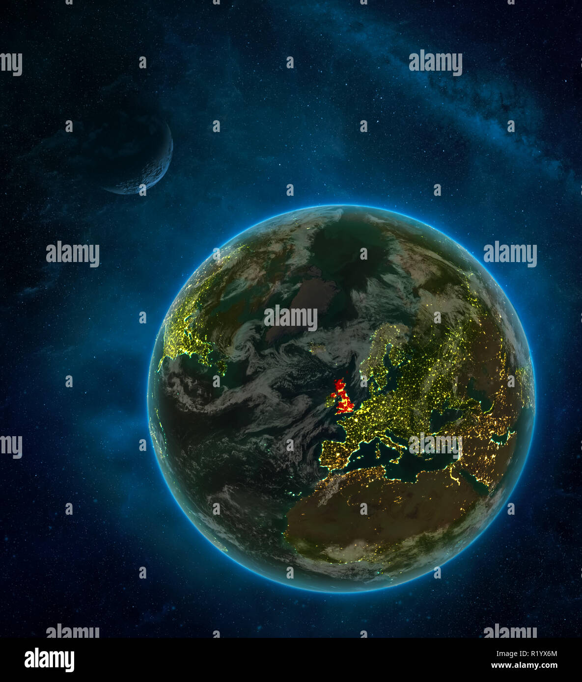 Earth from space night britain hi-res stock photography and images - Alamy