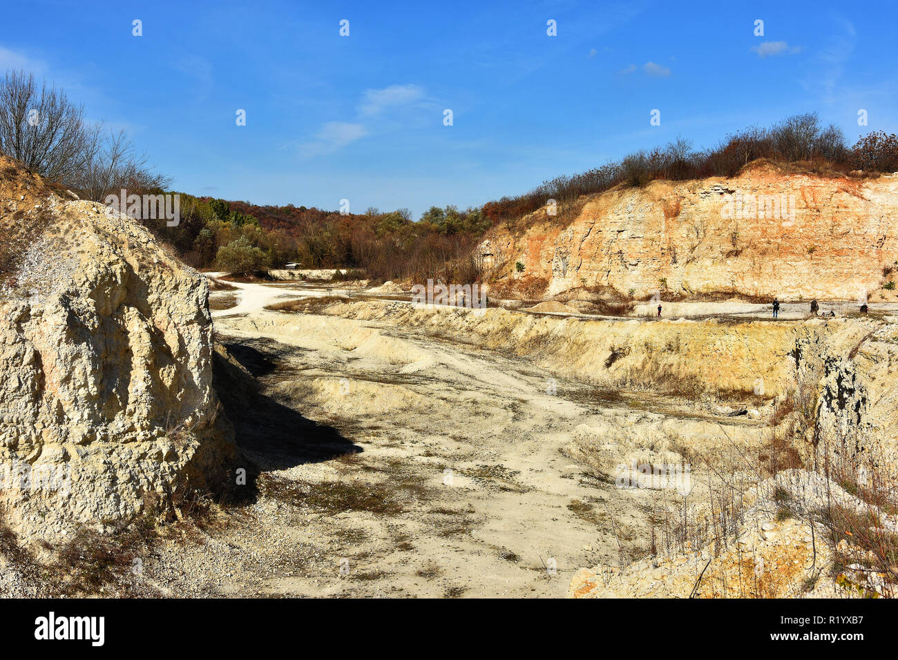 Stone quarry landscape in Dobrogea land, Romania Stock Photo - Alamy
