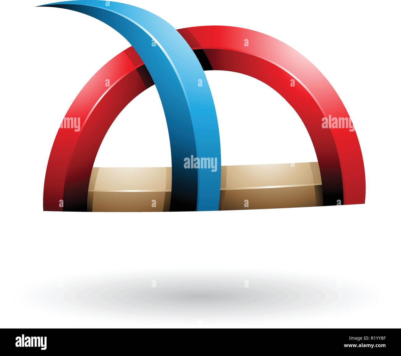 Vector Illustration of Red and Blue Glossy Grass Like Spiky Shape ...