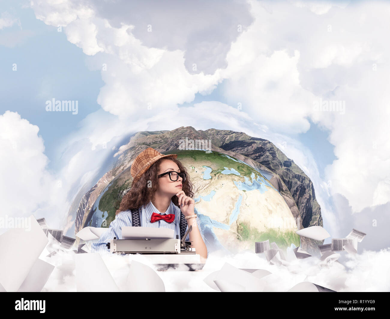 Creative inspiration of young female writer Stock Photo - Alamy
