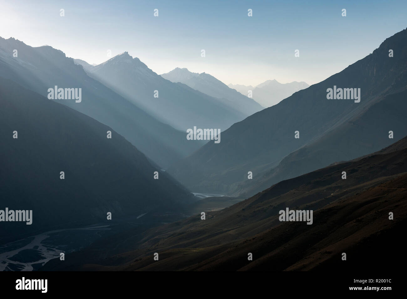 Aerial hazy mountain ridges in hi-res stock photography and images - Alamy