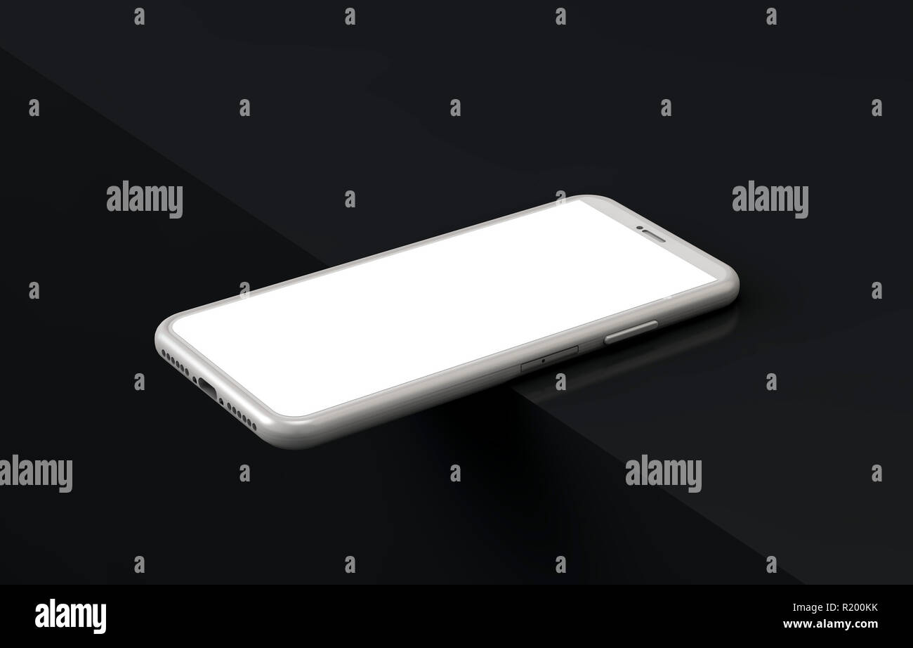 Modern smartphone blank screen template. abstract black trendy ...