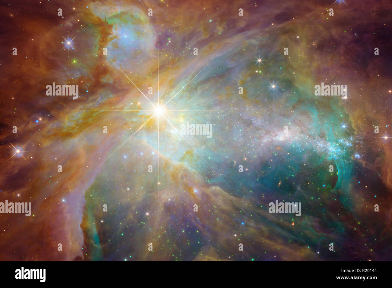 Beautiful nebula and bright stars in outer space, glowing mysterious ...