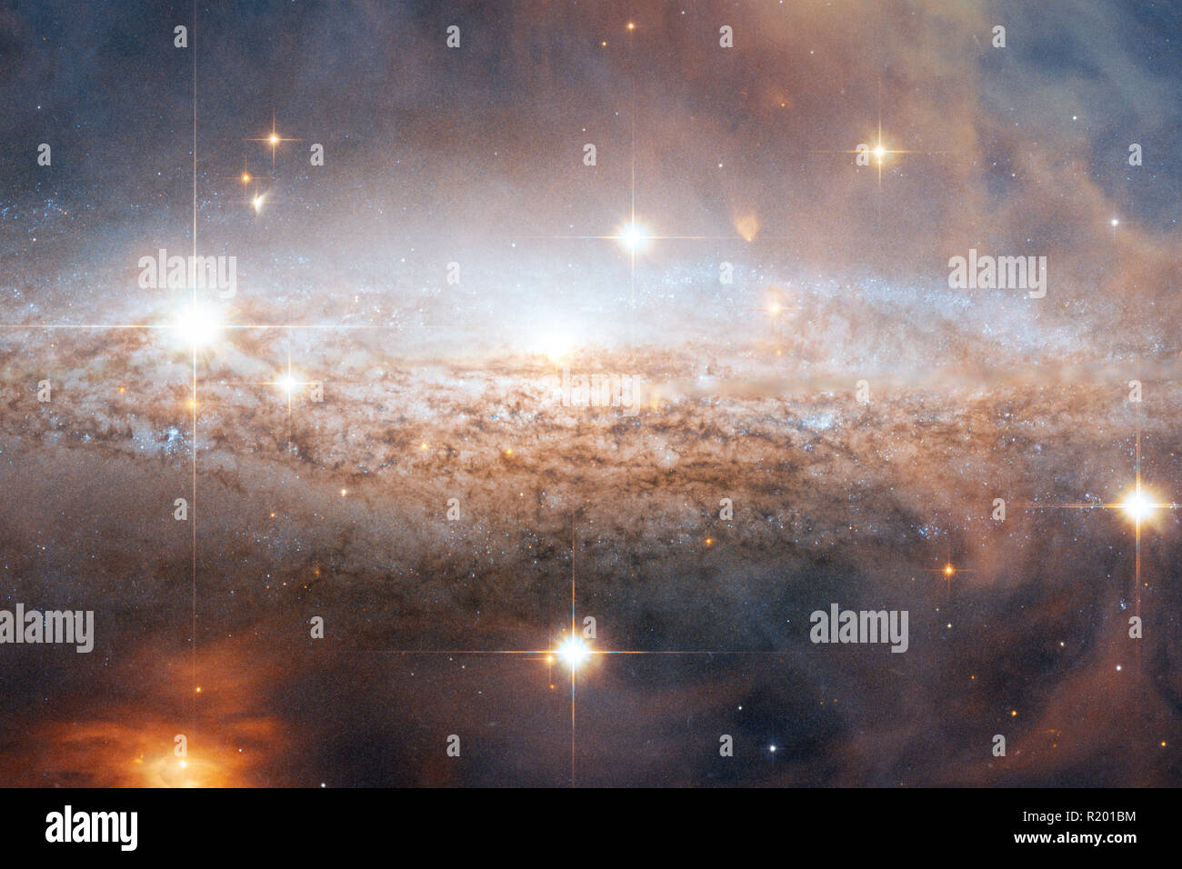 Beautiful galaxy background with nebula, stardust and bright stars ...
