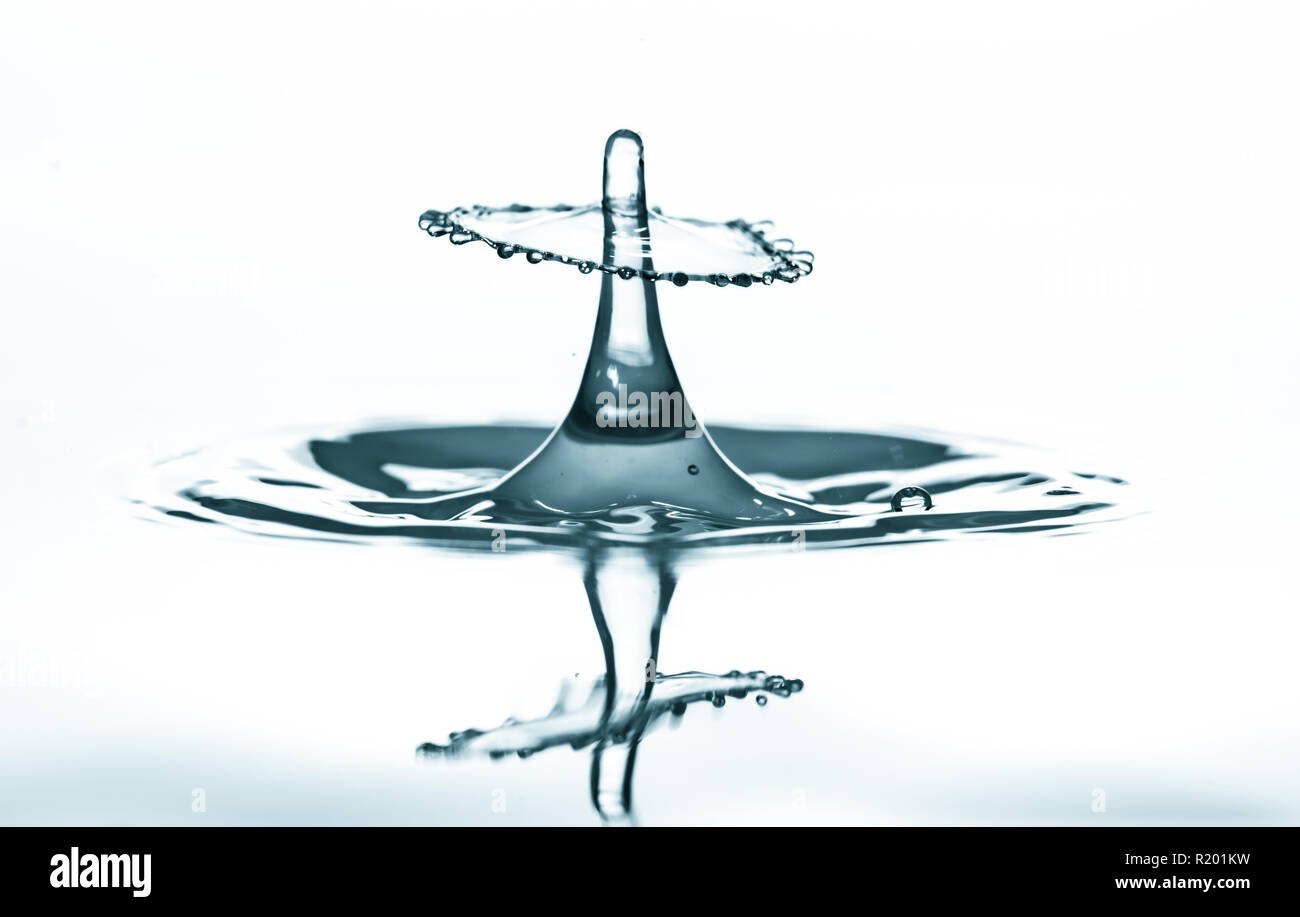 collision of water drops on white background Stock Photo - Alamy