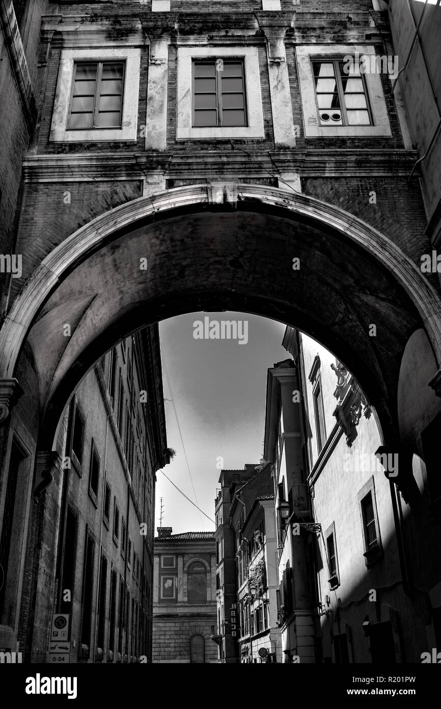 old buildings in an alley of the Rome historic centre Stock Photo - Alamy