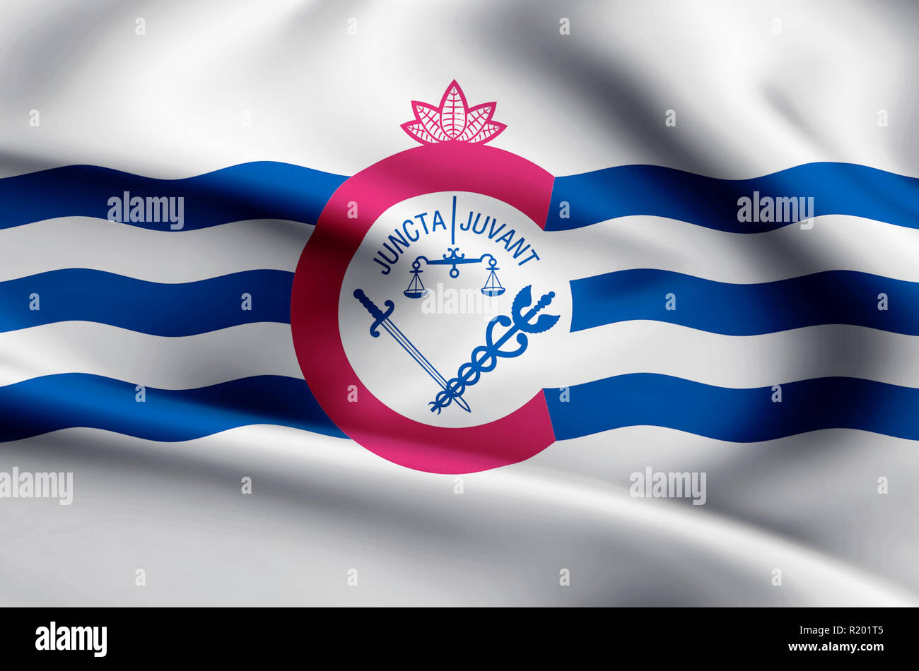 Cincinnati Ohio modern and realistic closeup flag illustration. Perfect ...