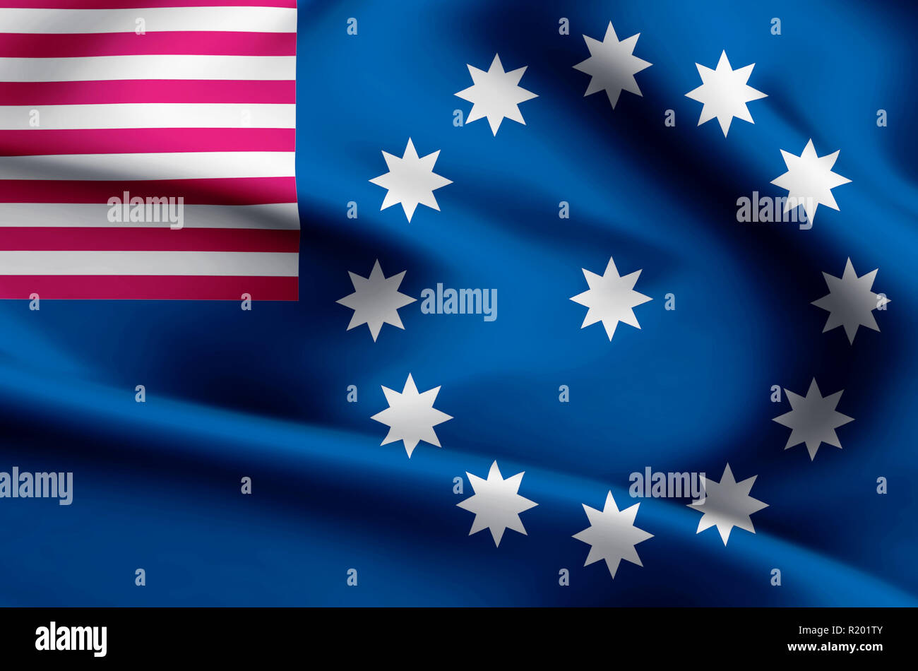 Easton Pennsylvania modern and realistic closeup flag illustration ...