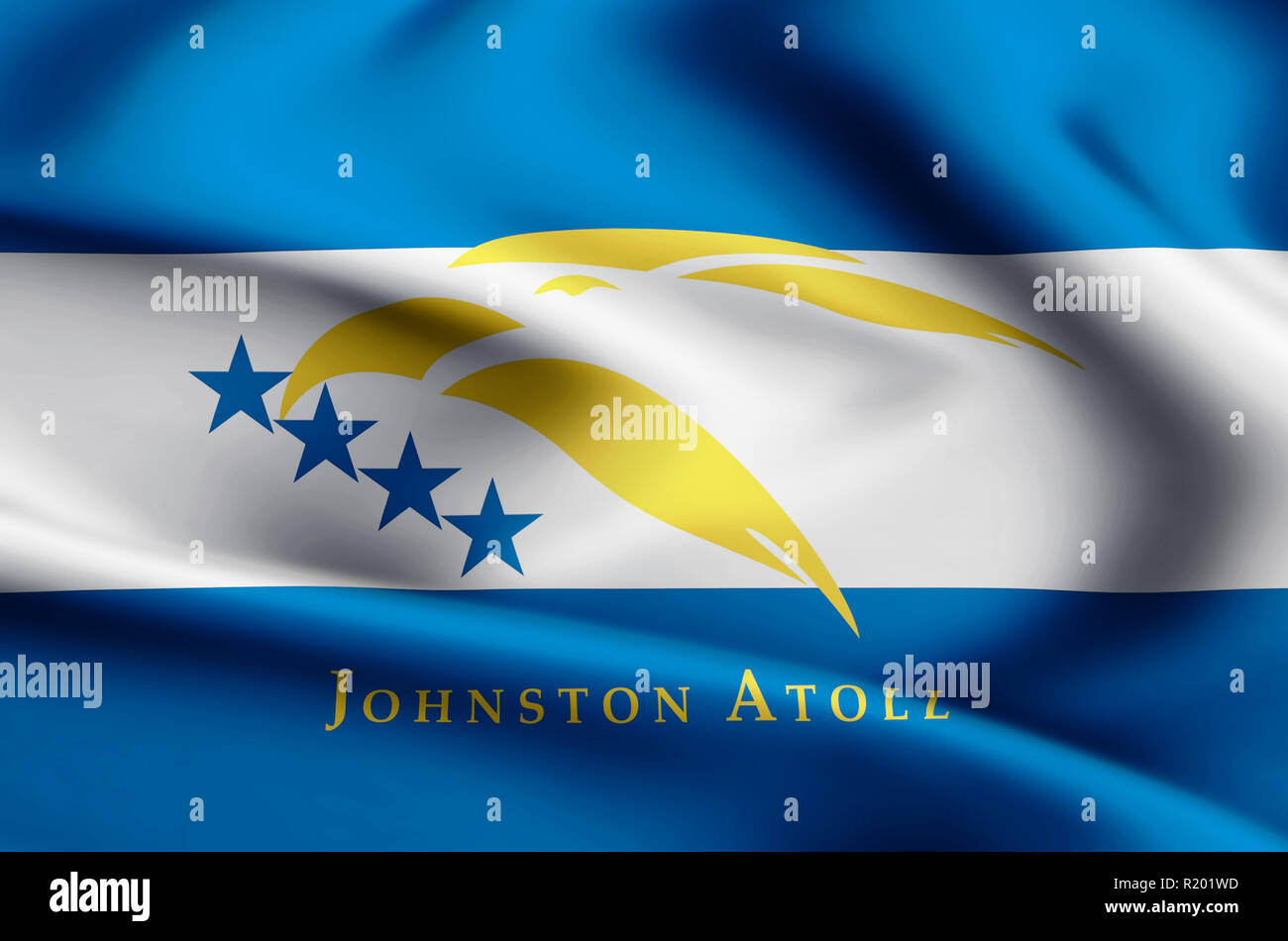 Johnston Atoll modern and realistic closeup flag illustration. Perfect ...
