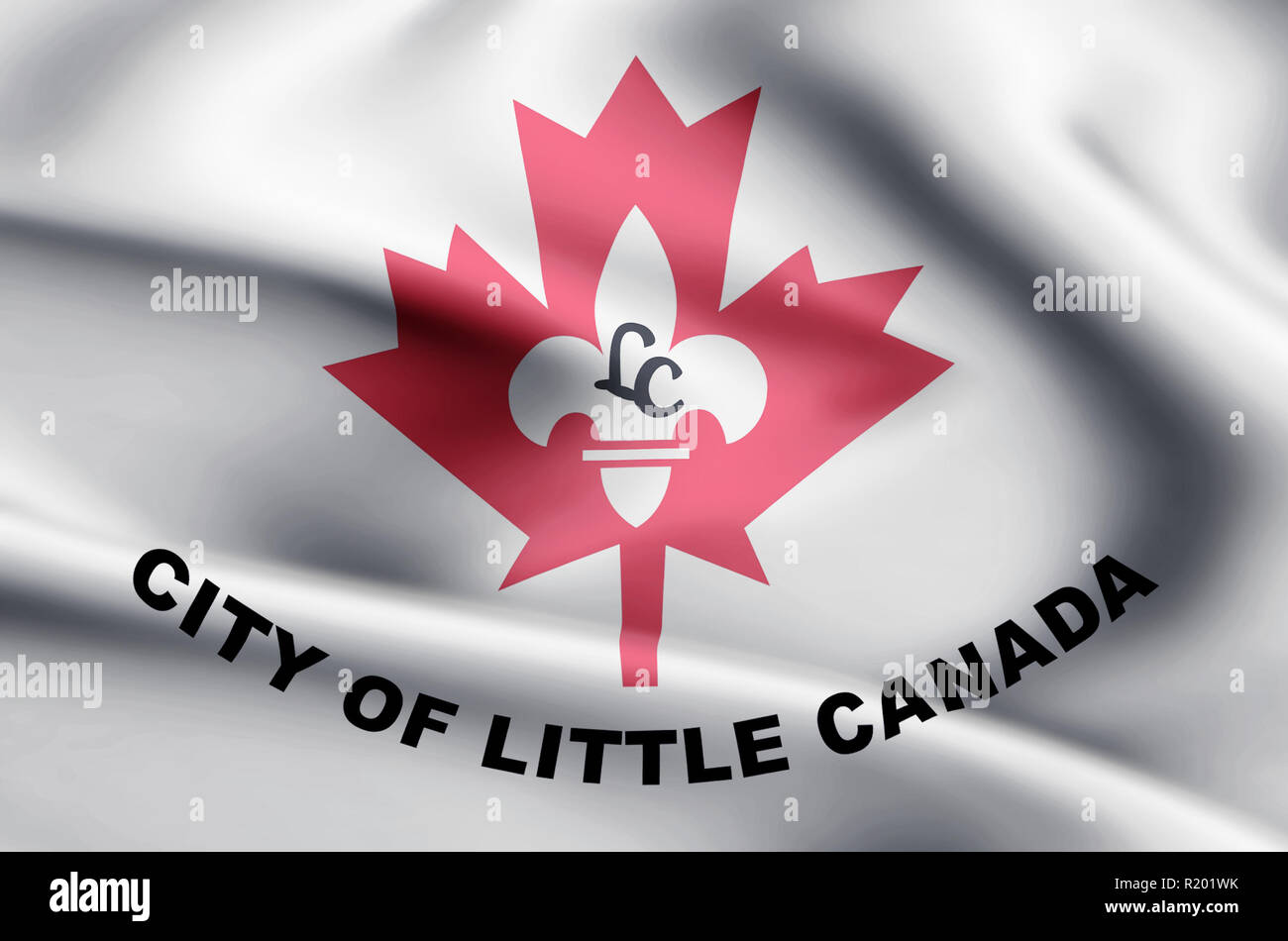 Little Canada Minnesota modern and realistic closeup flag illustration ...